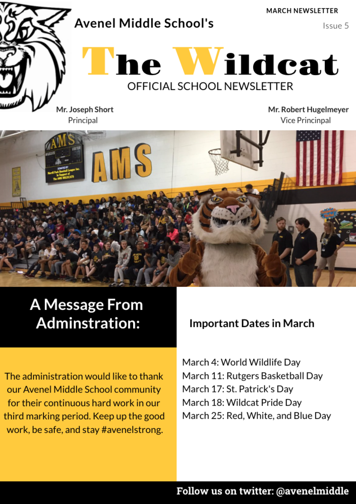 March Newsletter - Page 1 | Avenel Middle School